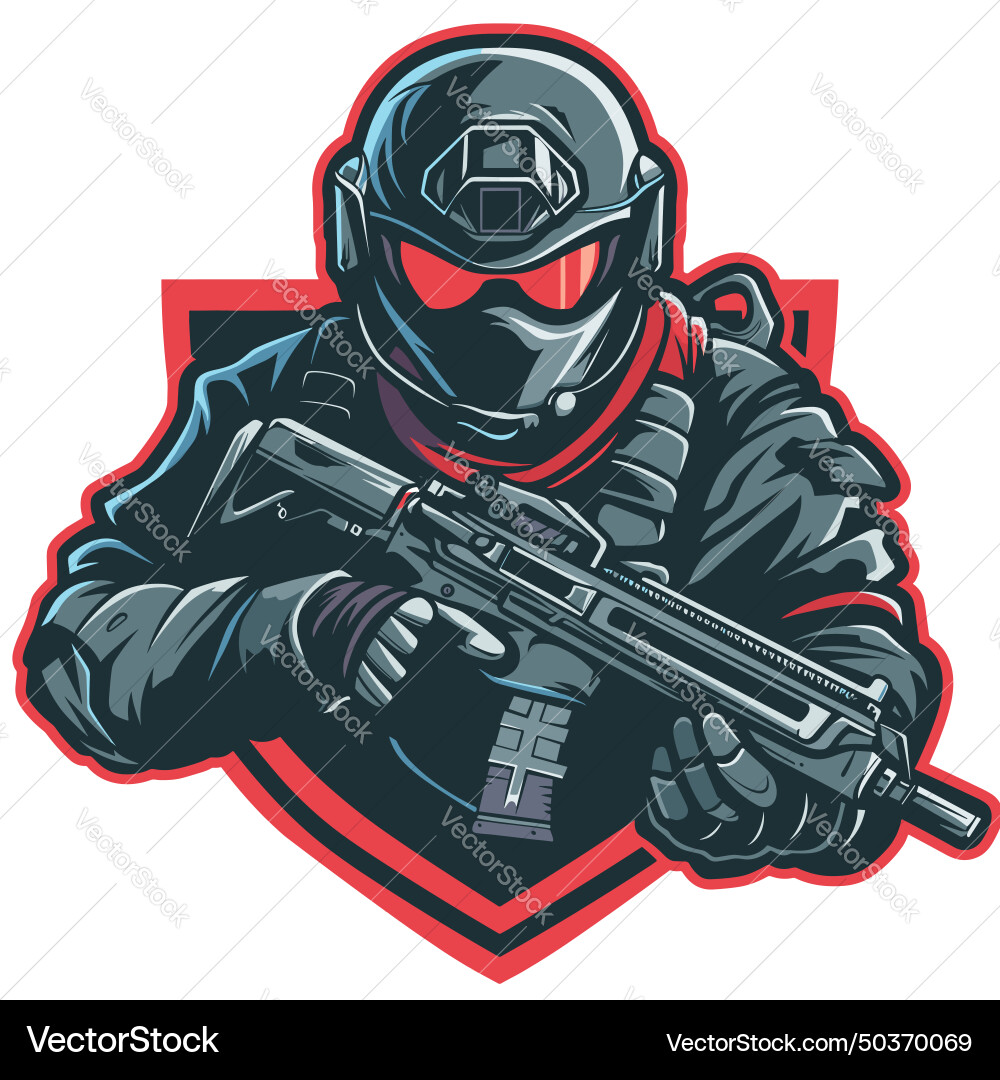 Cyber Warrior Esports Logo Royalty Free Vector Image