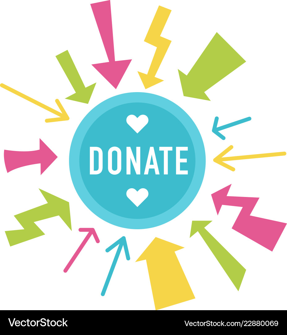 Donate buttons set help icon donation Royalty Free Vector