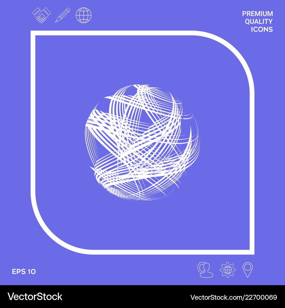 Earth logo design with multidirectional stripes Vector Image