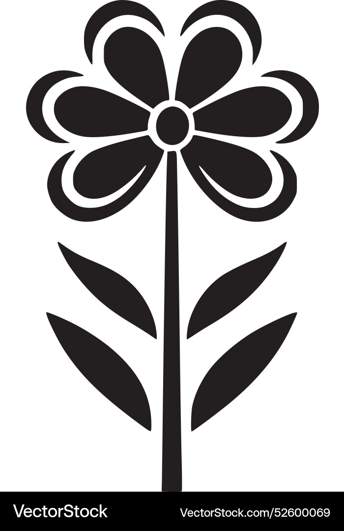 Flower - black and white isolated icon Royalty Free Vector