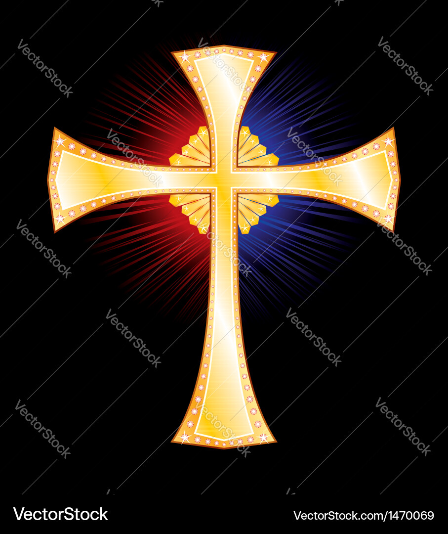 Gold cross Royalty Free Vector Image - VectorStock
