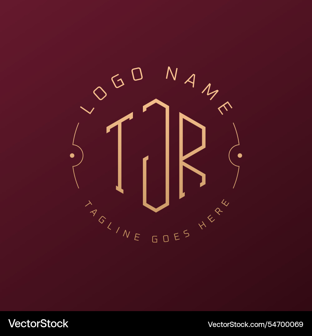 Luxury tjr logo design elegant letter Royalty Free Vector