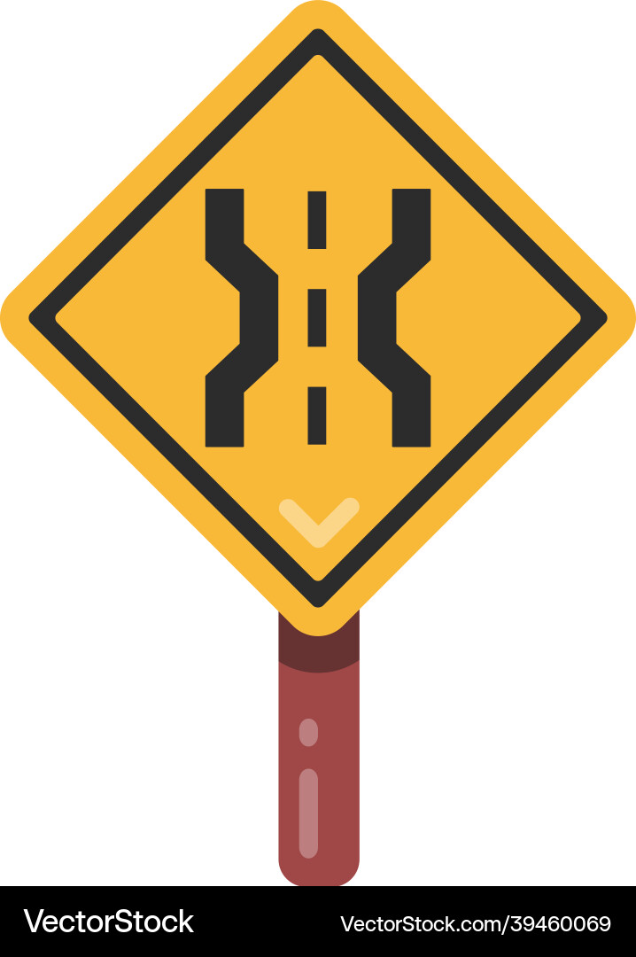 Narrow road signage Royalty Free Vector Image - VectorStock