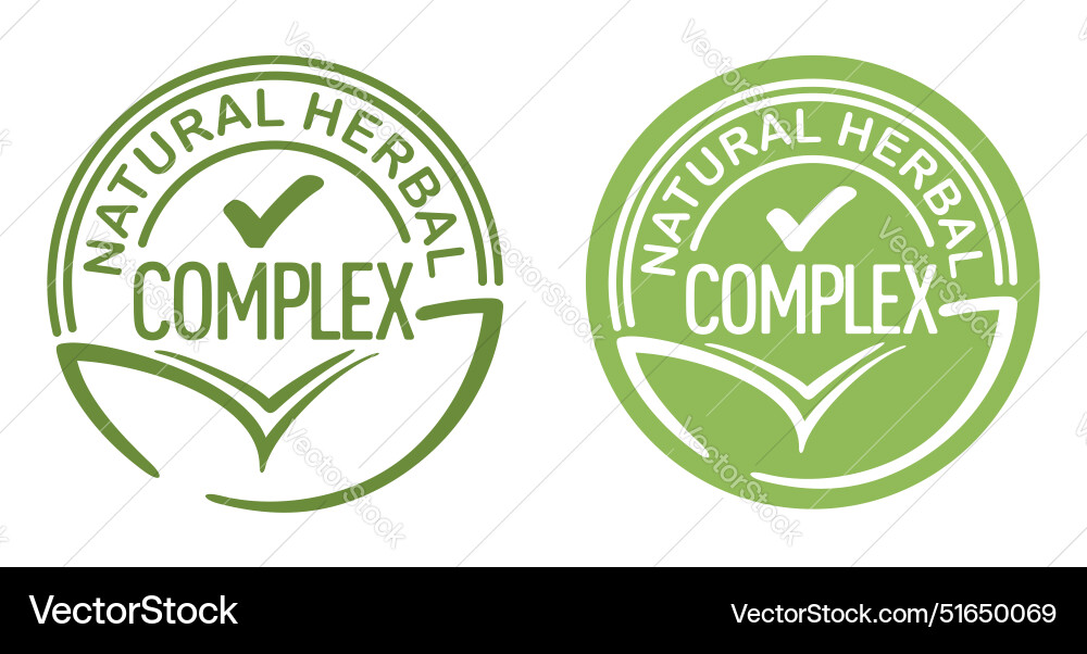 Natural herbal complex label for cosmetics Vector Image