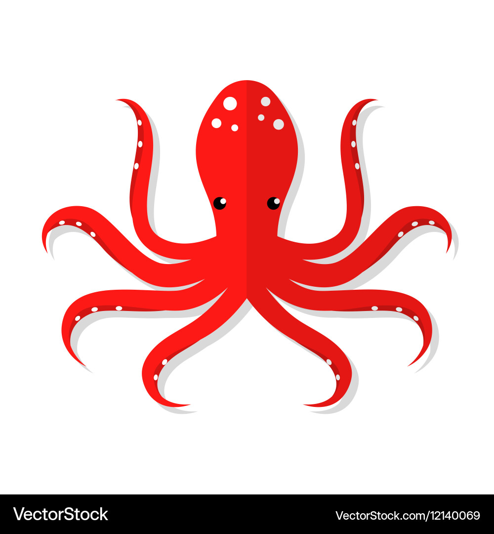 Octopus flat Royalty Free Vector Image - VectorStock