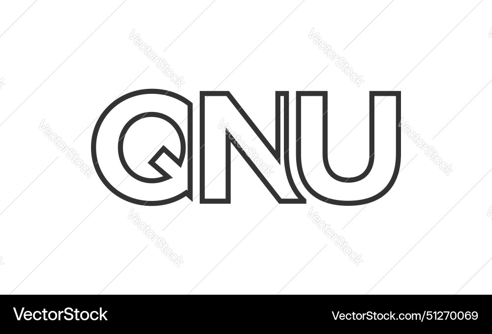 Qnu logo design template with strong and modern Vector Image