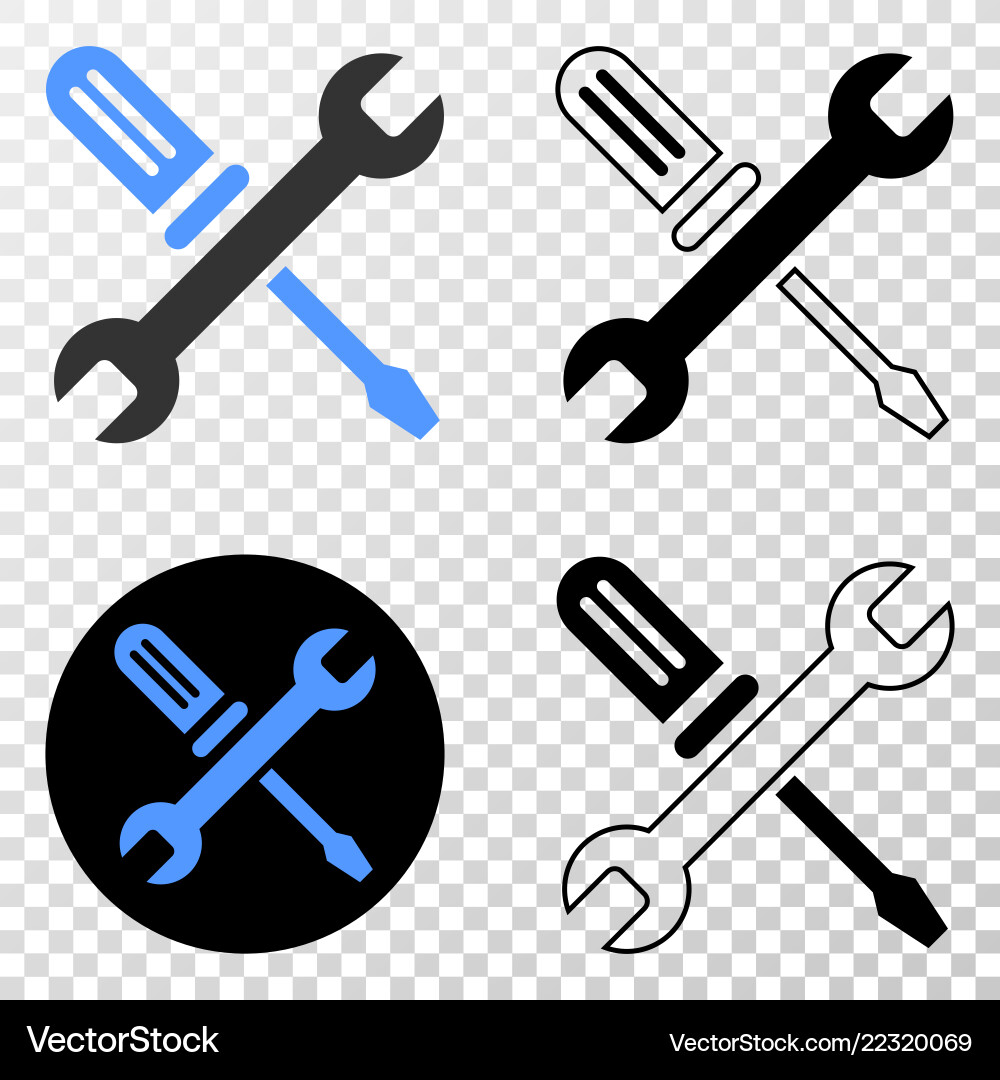 Repair tools eps icon with contour version Vector Image