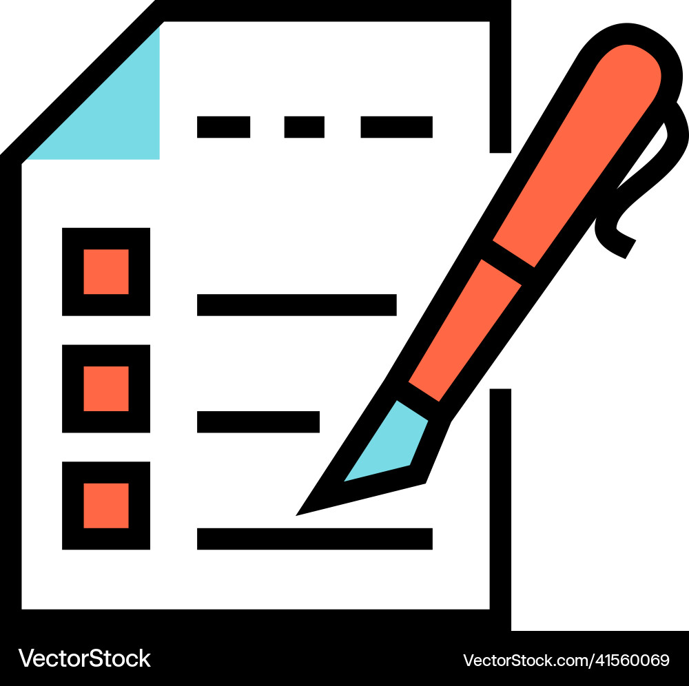 School test icon survey checklist form with pen Vector Image