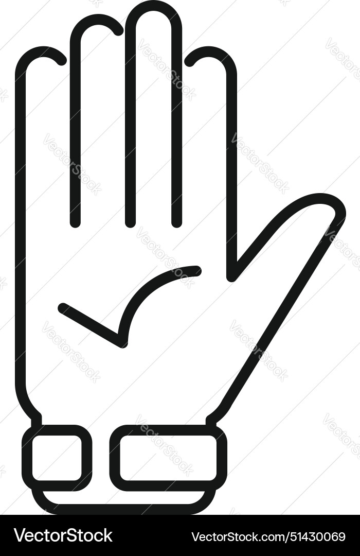 Simple line art of open hand Royalty Free Vector Image