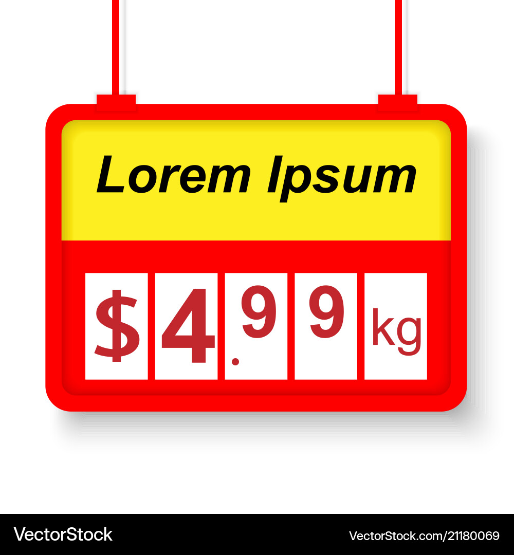 Supermarket price label Royalty Free Vector Image