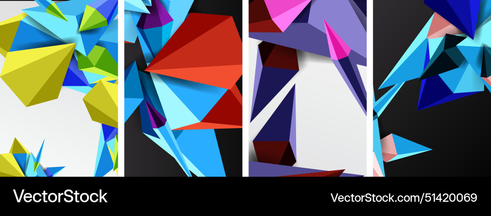 Triangle abstract concepts poster set Royalty Free Vector