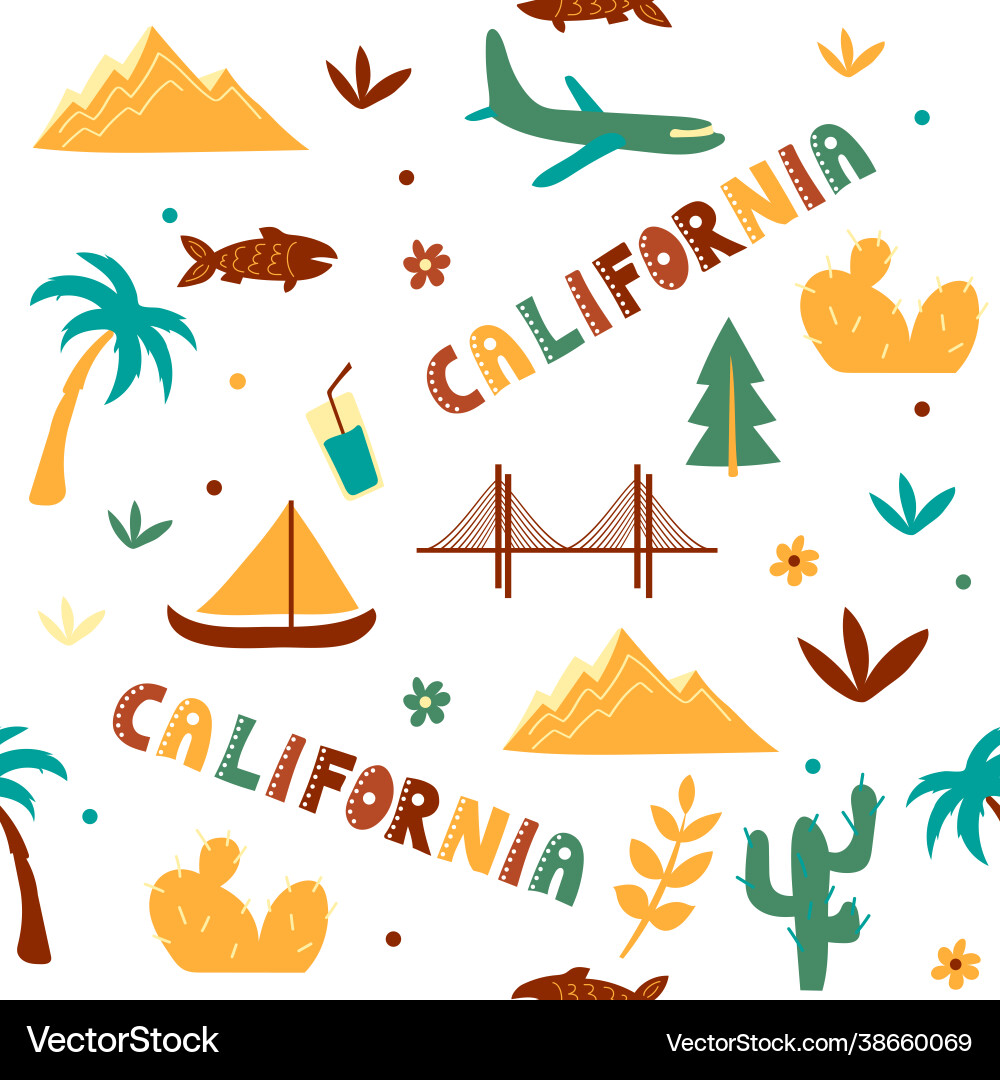 Usa collection california Royalty Free Vector Image
