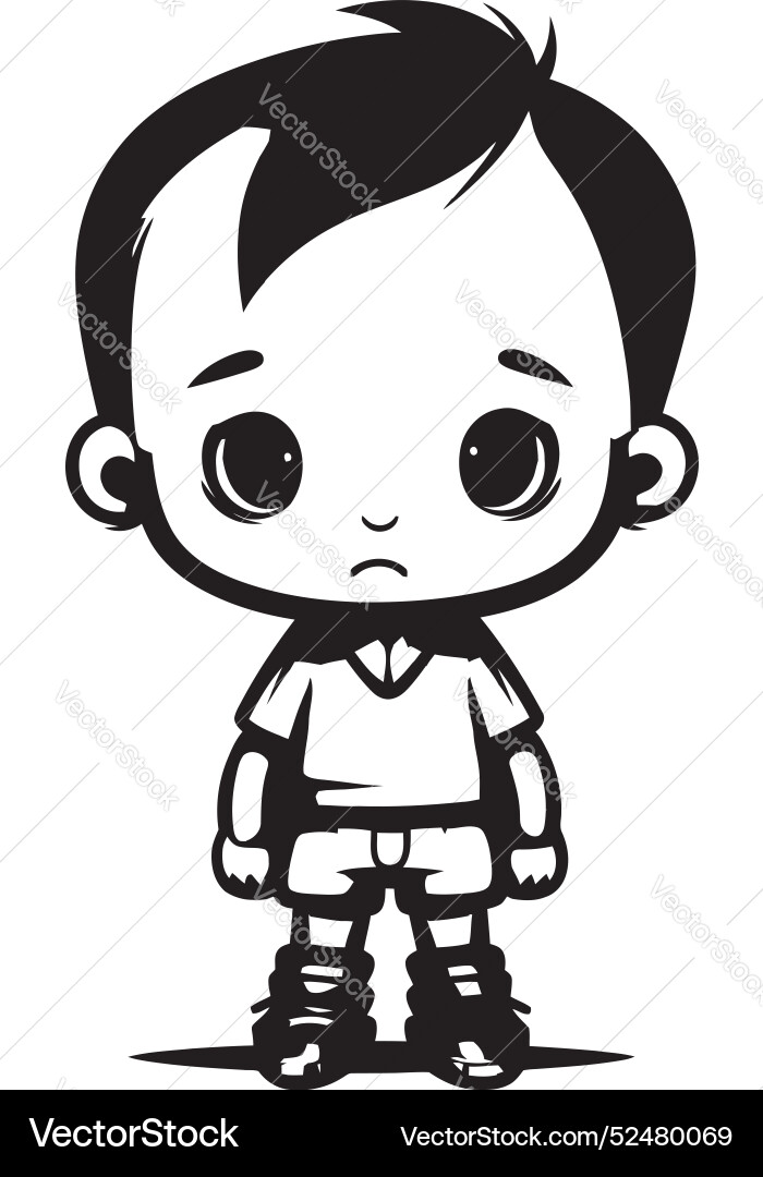 Wistful walter little boy symbol Royalty Free Vector Image