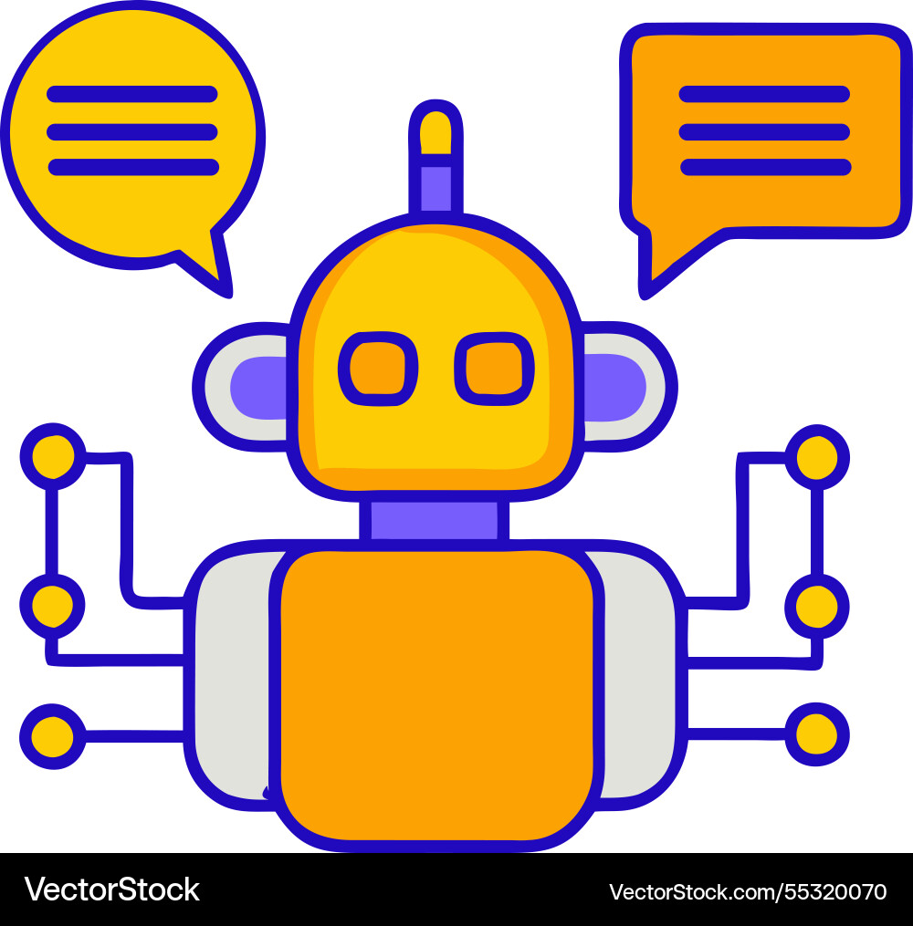 Ai chatbot assistant technology Royalty Free Vector Image
