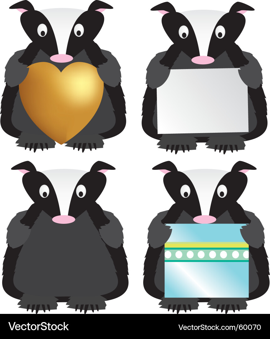 Badger set Royalty Free Vector Image - VectorStock