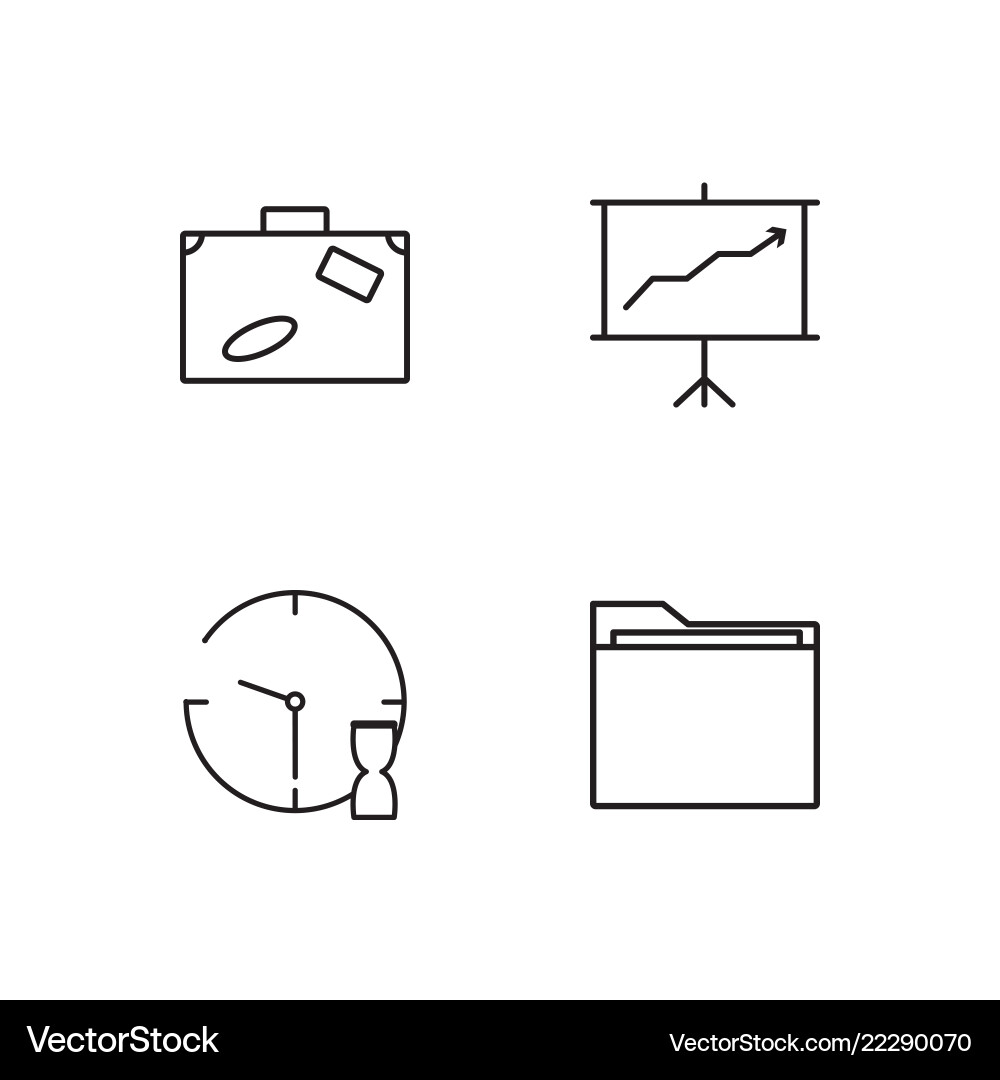 Business simple outlined icons set Royalty Free Vector Image
