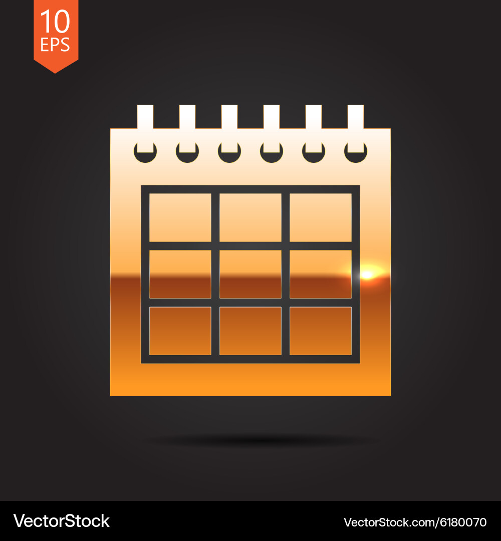 Calendar icon epsgold0 Royalty Free Vector Image