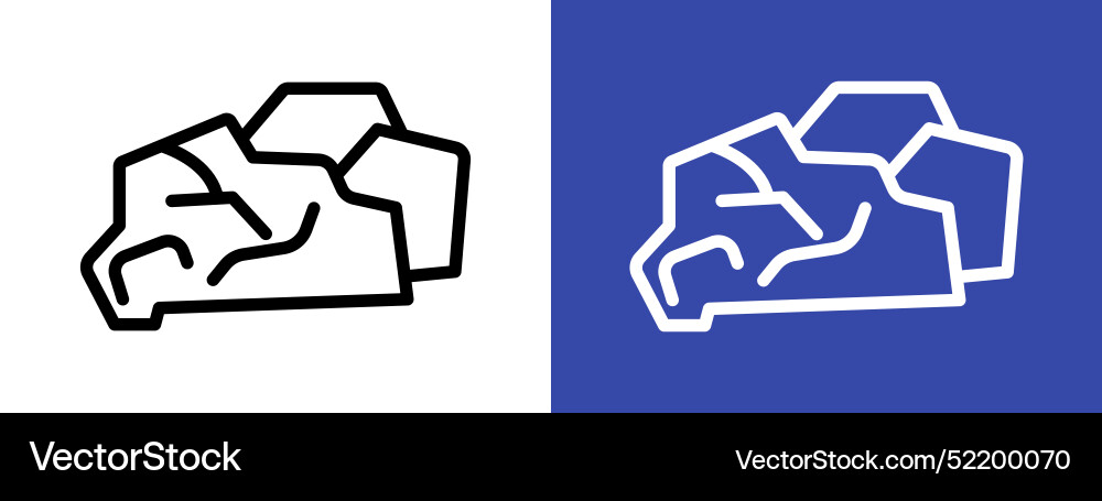 Charcoal icon logo sign set outline Royalty Free Vector