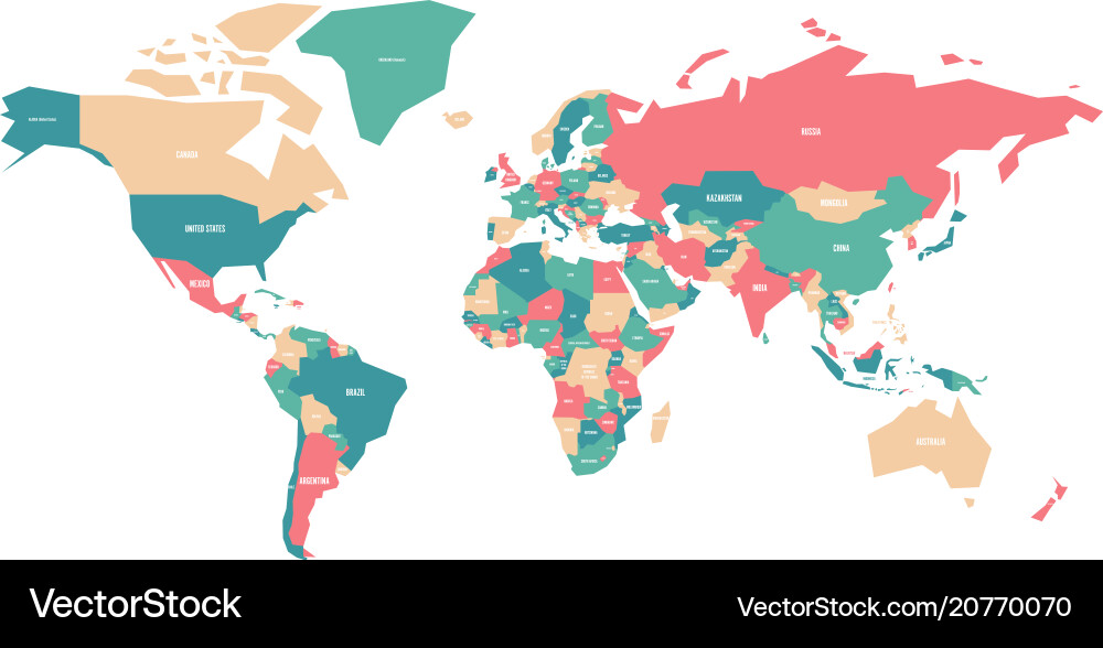 Colorful World Map Royalty Free Vector Image - VectorStock