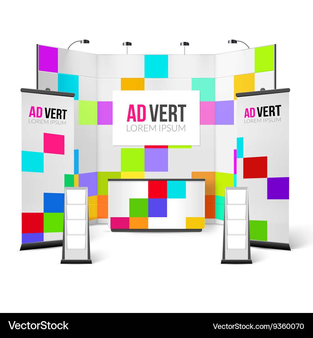 Exhibition stand bright design Royalty Free Vector Image