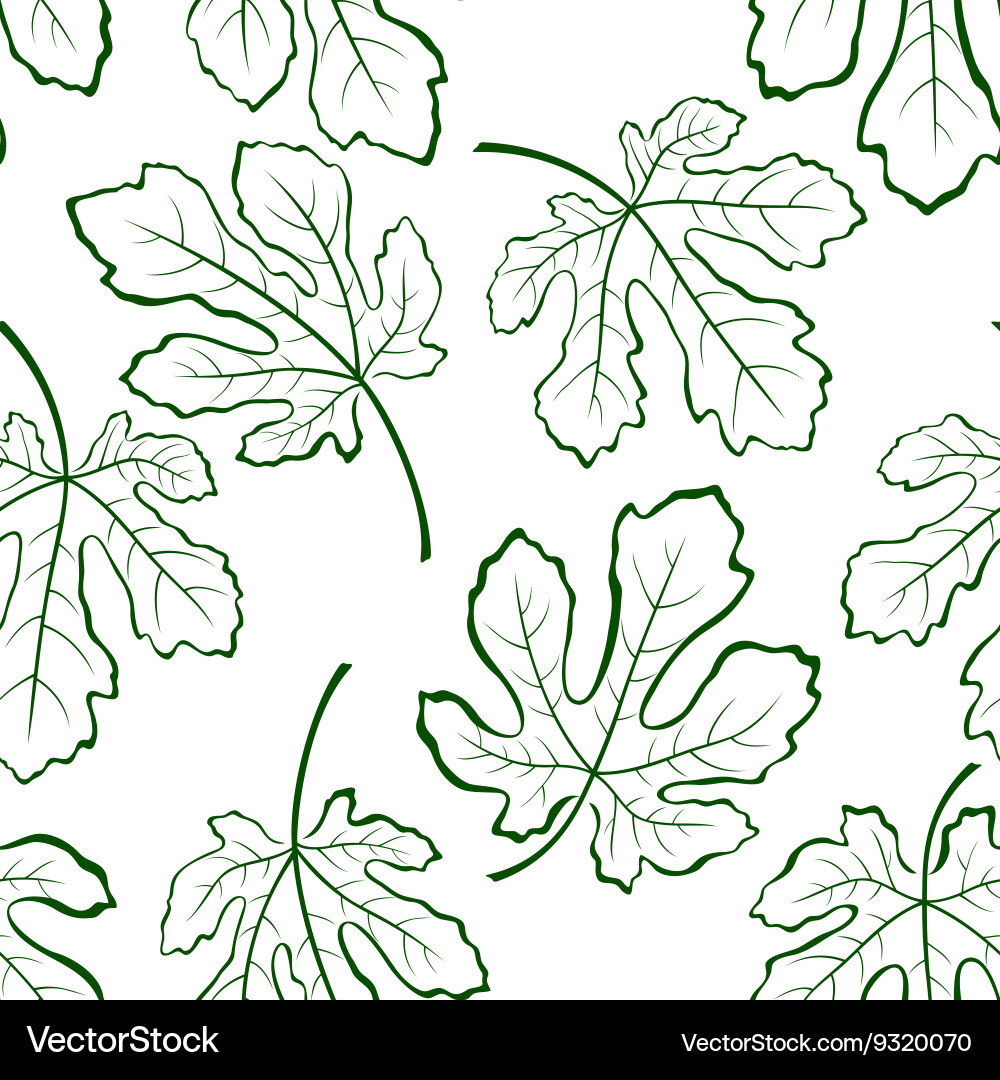 Fig Leaf Pattern - Seamless Tile Royalty Free Vector Image