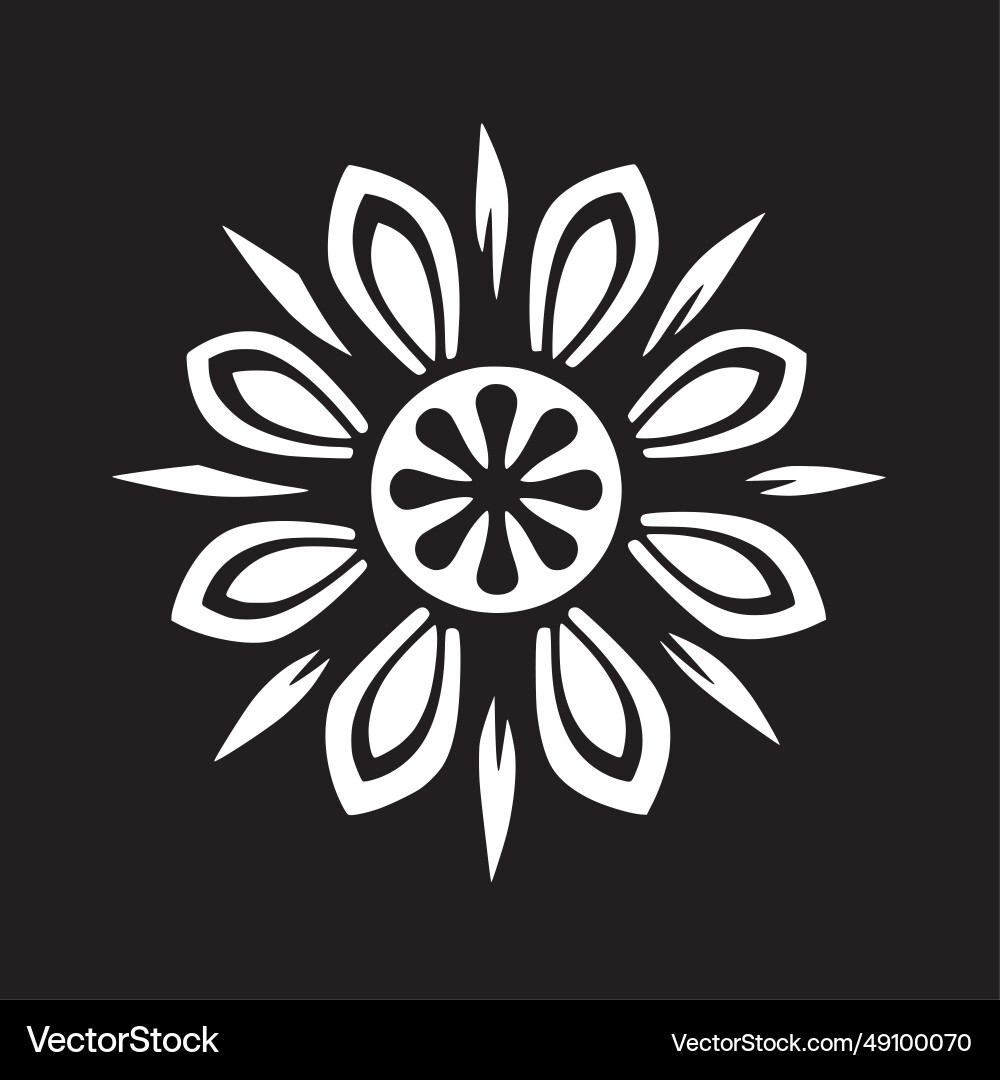 Flower - black and white Royalty Free Vector Image