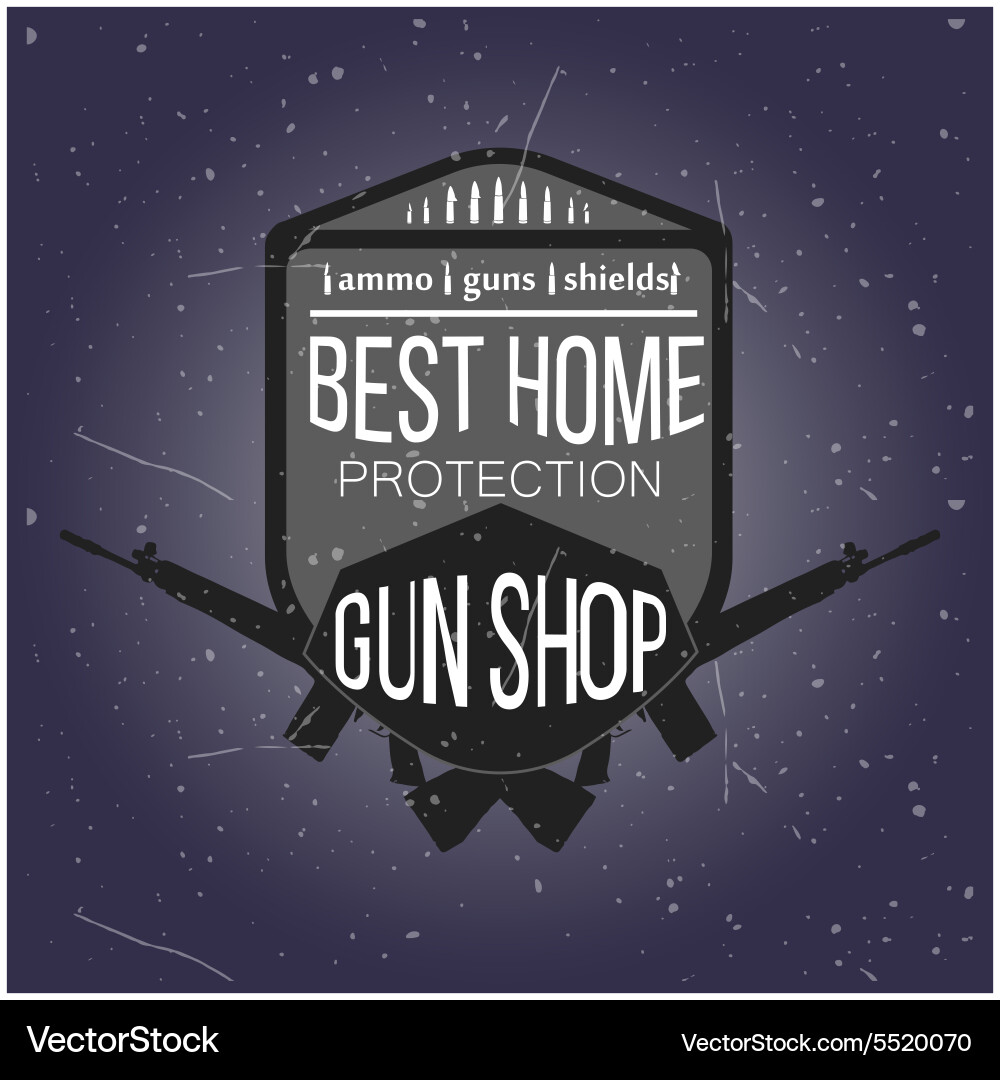 Gun shop logotypes and badges set Royalty Free Vector Image