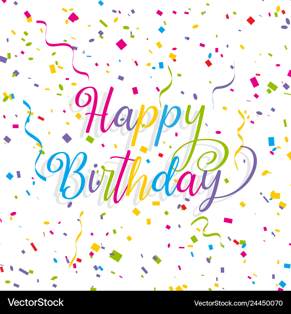 Happy birthday background with streamers Vector Image