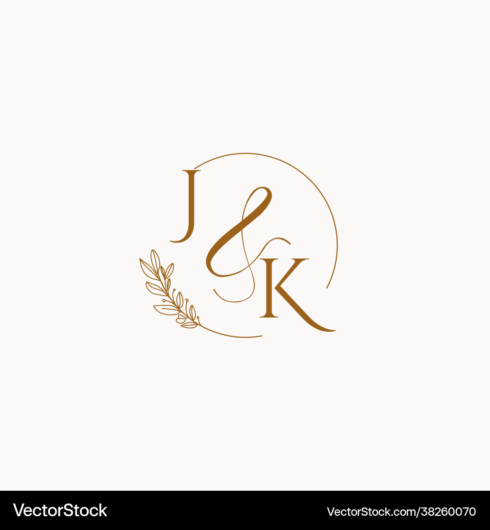 Jk initial wedding monogram logo Royalty Free Vector Image
