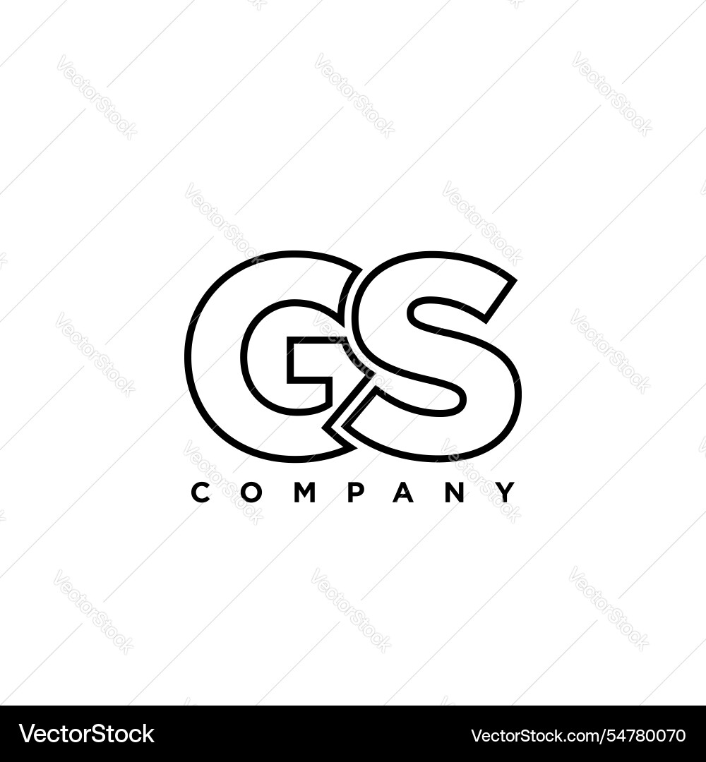Letter g and s gs logo design template minimal – Royalty-Free Vector ...