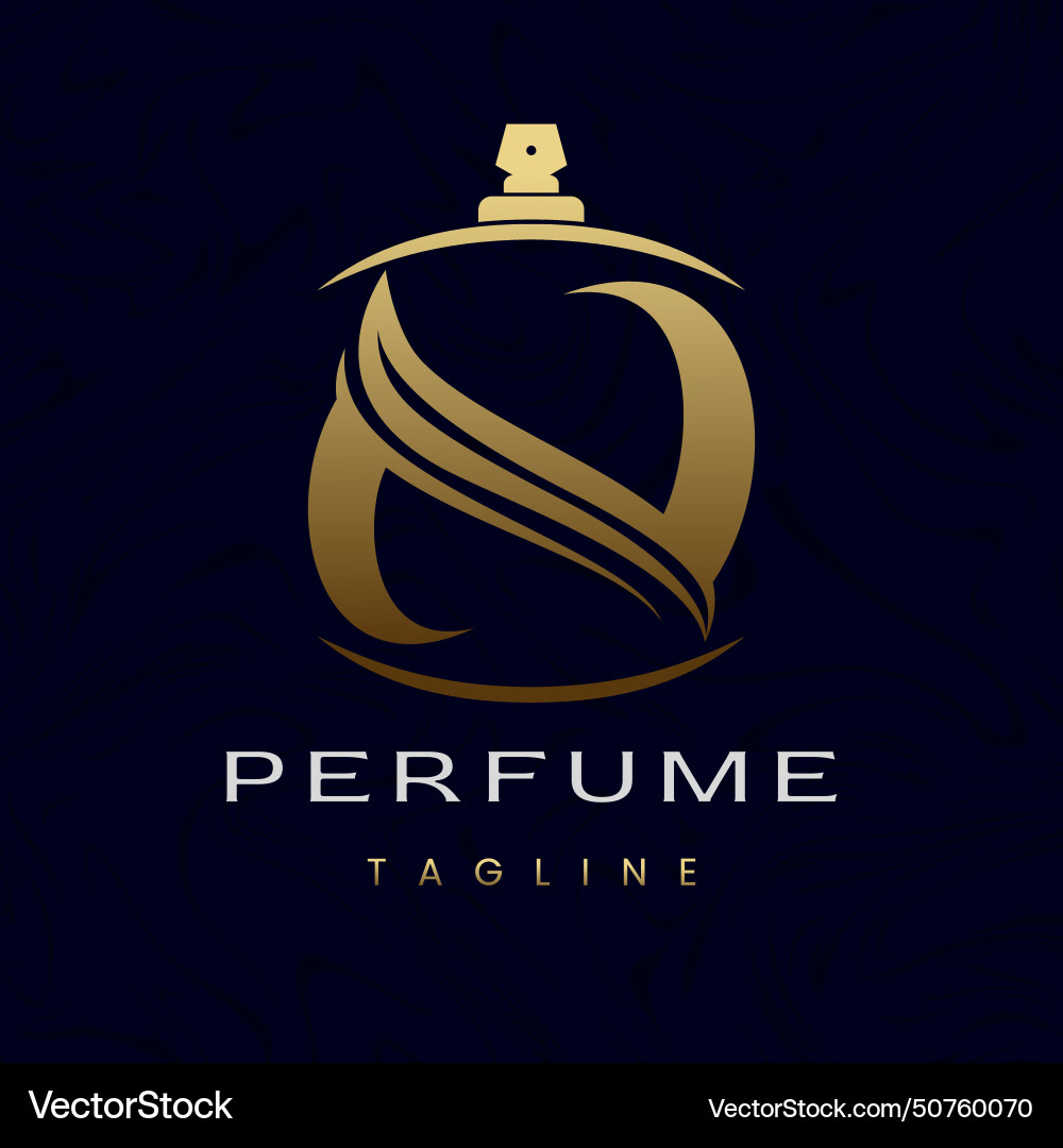 Letter n perfume logo design elegant luxury scent Vector Image