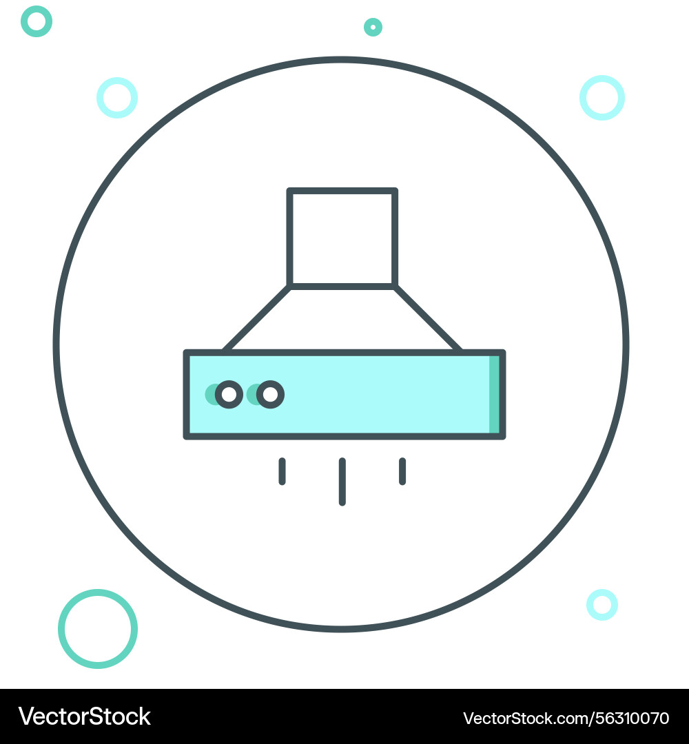 Line kitchen extractor fan icon isolated on white Vector Image