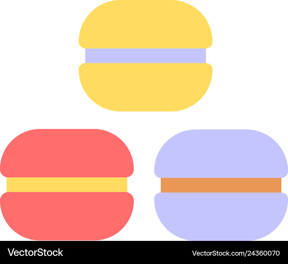 Macaron flat Royalty Free Vector Image - VectorStock