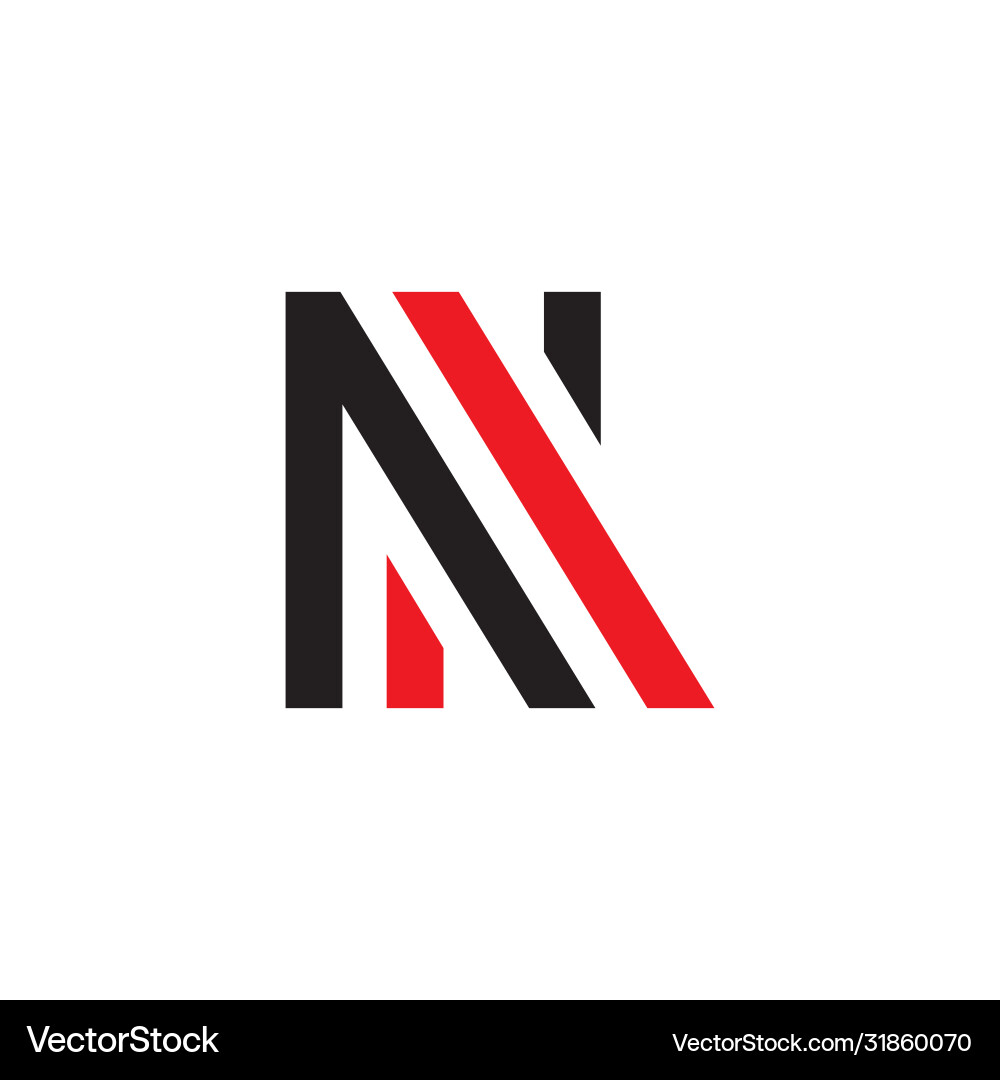 N a black red letter logo design Royalty Free Vector Image