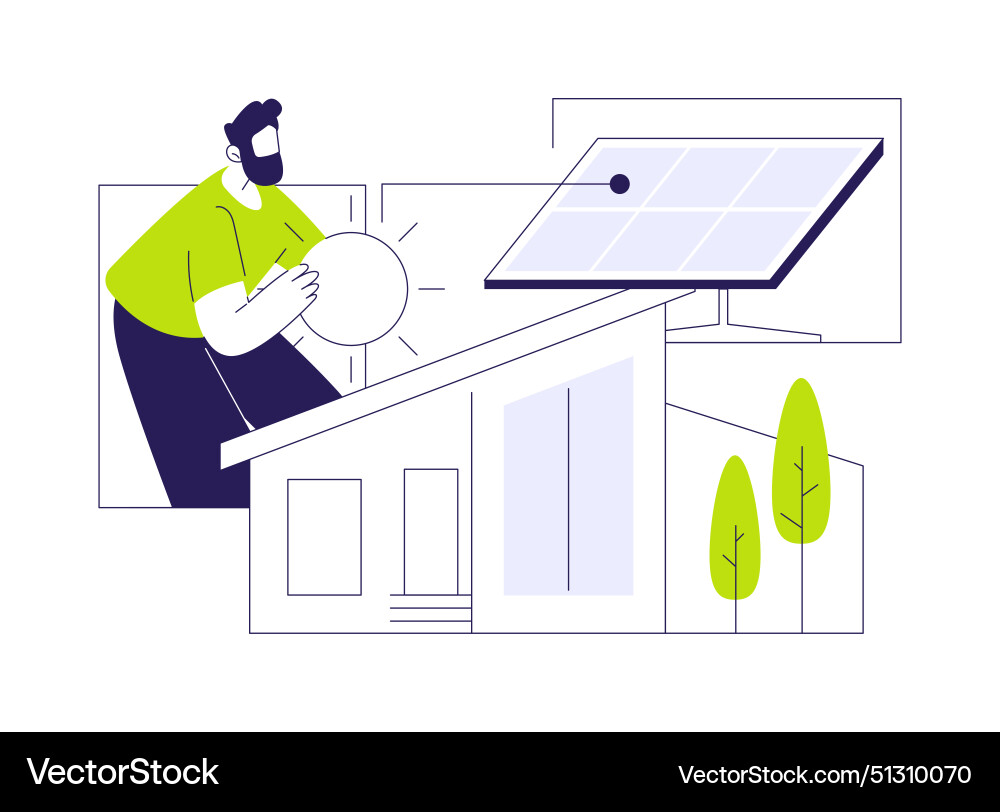 Passive solar architecture abstract concept Vector Image