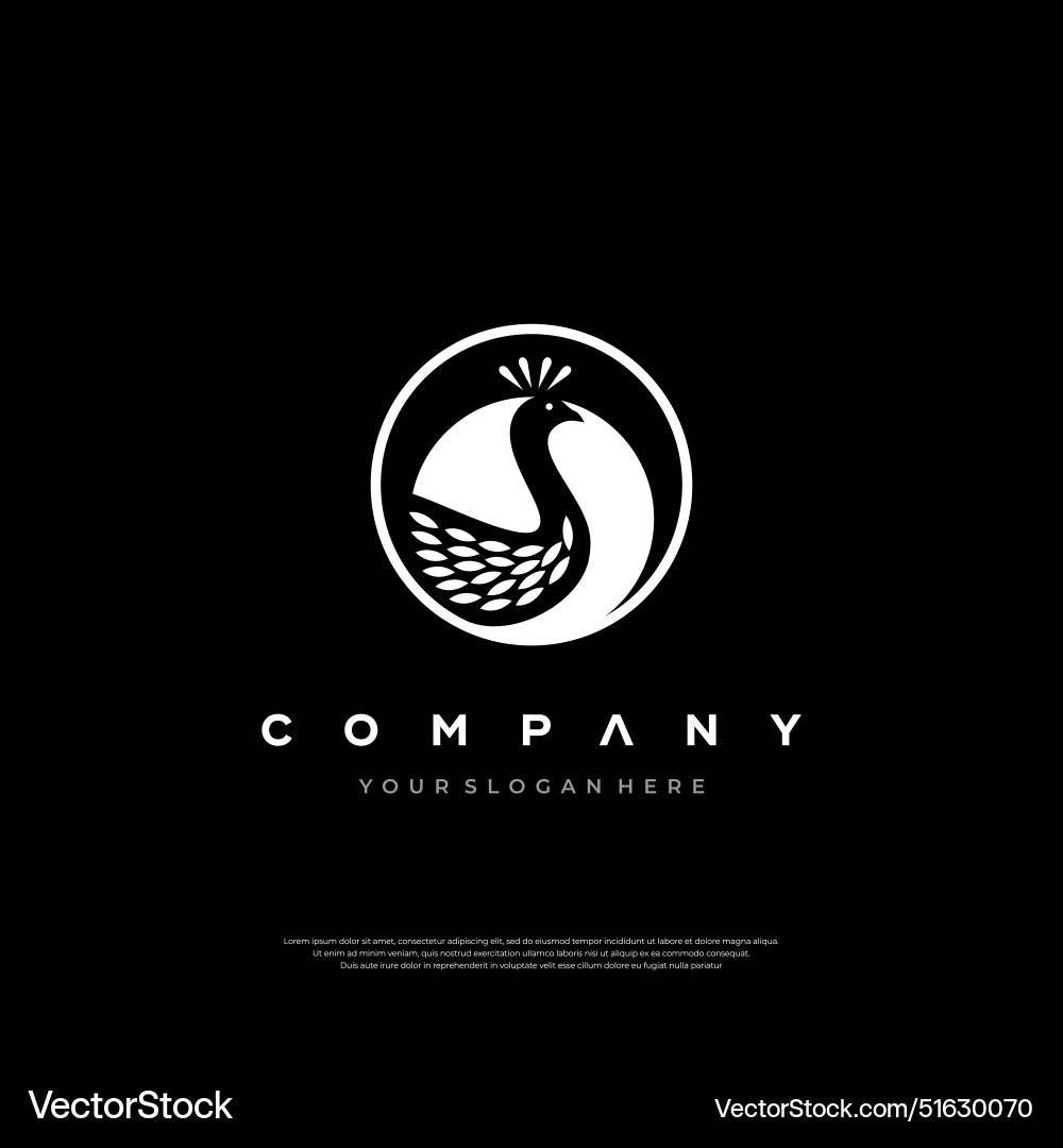 Peacock panache logo premium design Royalty Free Vector