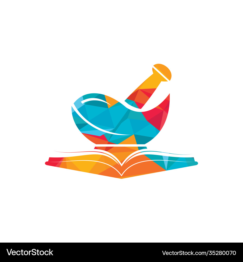 Pharmacy book logo design Royalty Free Vector Image