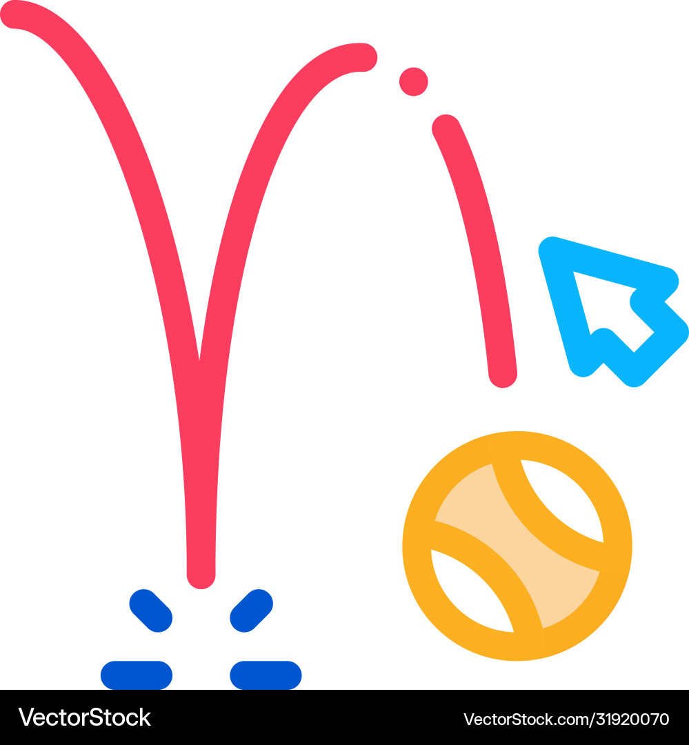 Projection motion falling ball icon Royalty Free Vector