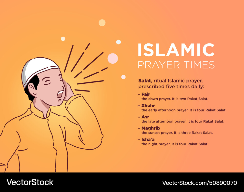 Ritual islamic prayer time Royalty Free Vector Image