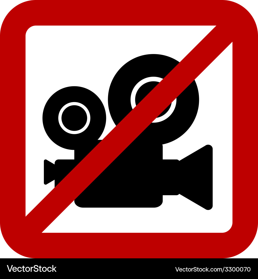 Sign of prohibition video camera Royalty Free Vector Image