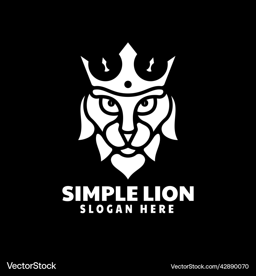 Simple lion Royalty Free Vector Image - VectorStock