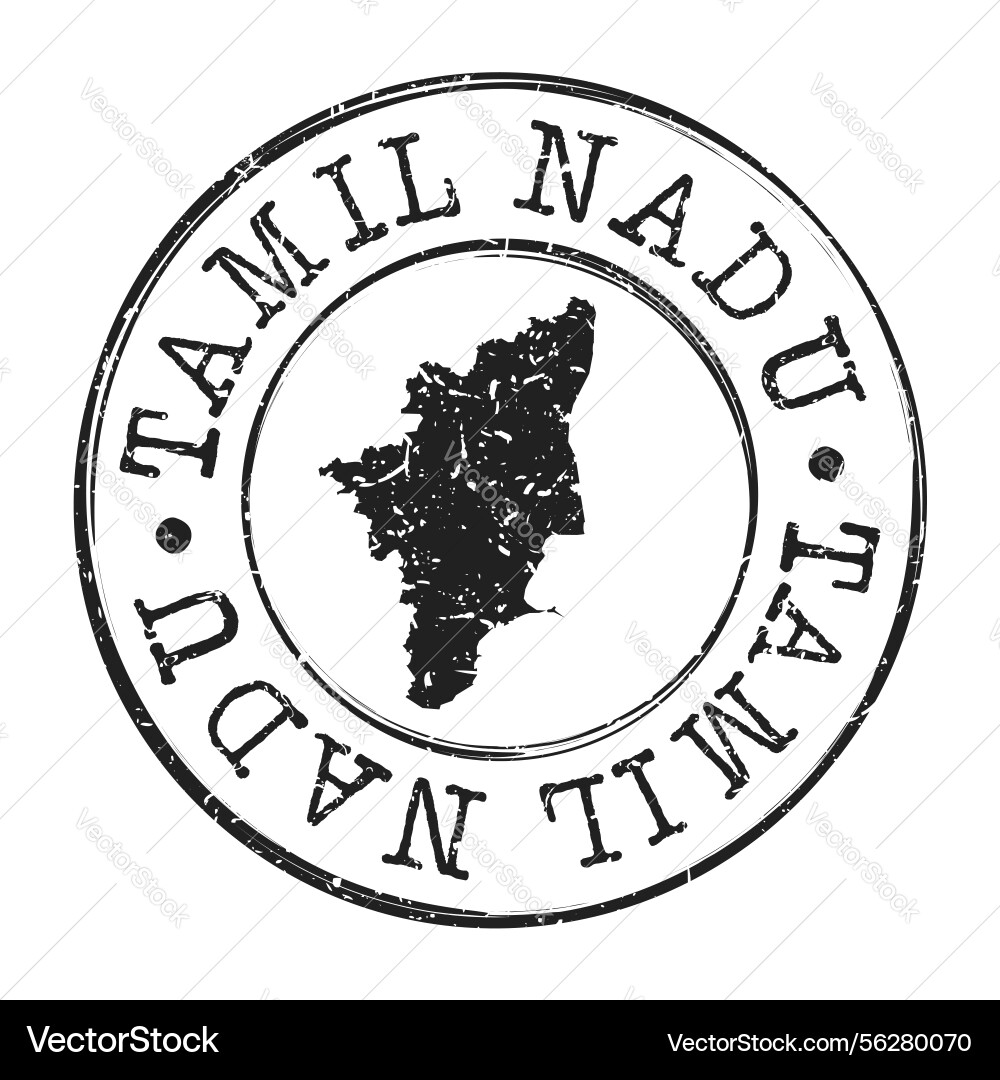 Tamil nadu india map postmark Royalty Free Vector Image