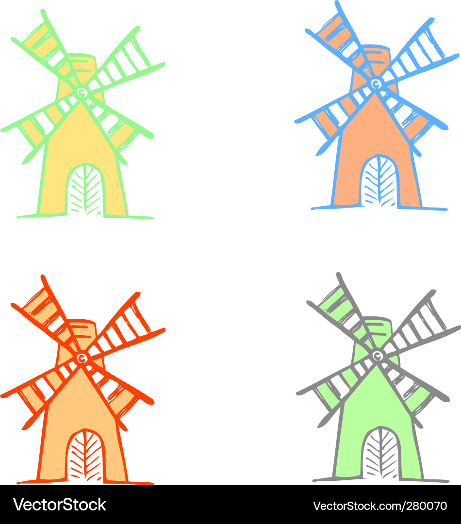 Windmill Royalty Free Vector Image - VectorStock