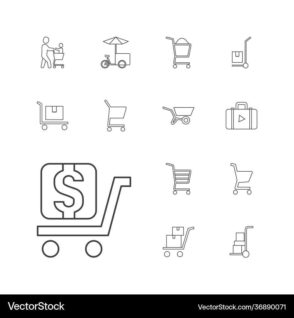 13 cart icons Royalty Free Vector Image - VectorStock