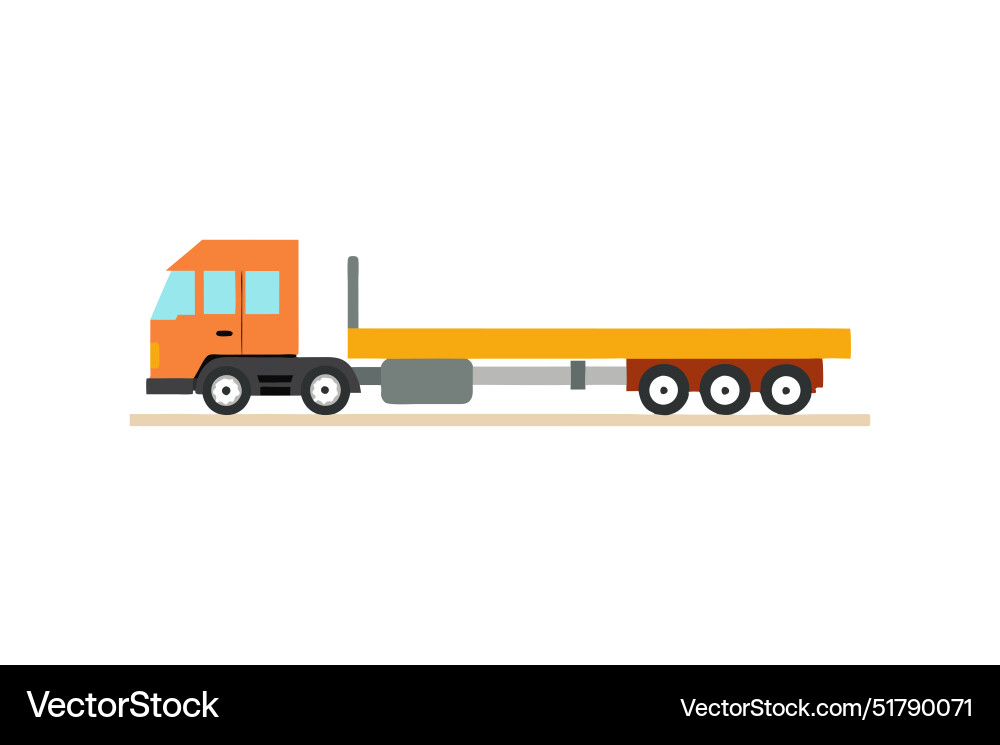 A lowboy trailer transporting Royalty Free Vector Image