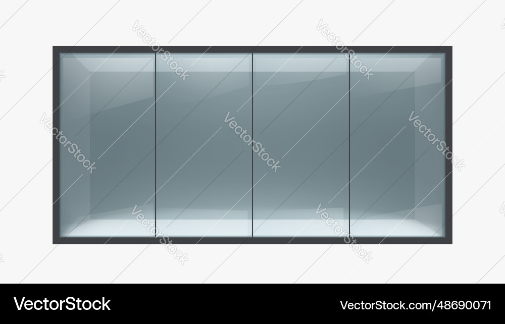 A realistic big black window front view Royalty Free Vector