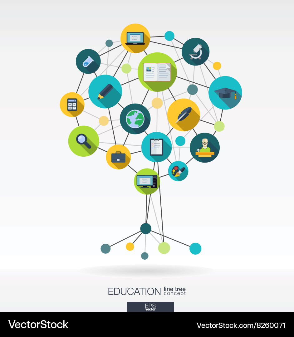 Abstract education background growth tree concept Vector Image