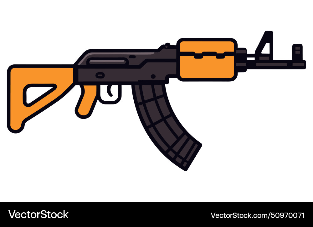 Ak47 icon kalashnikov machine gun Royalty Free Vector Image