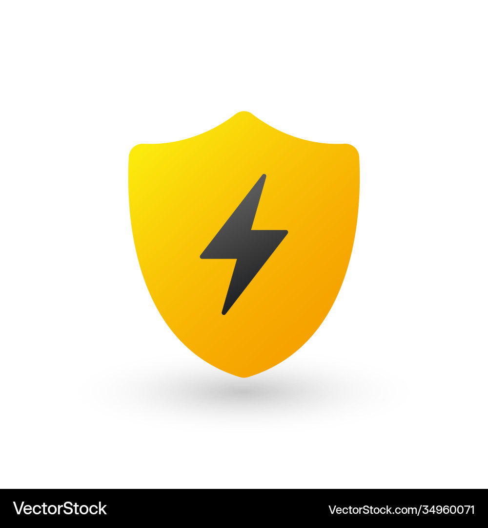 Bolt lightning and shield icon protection symbol Vector Image