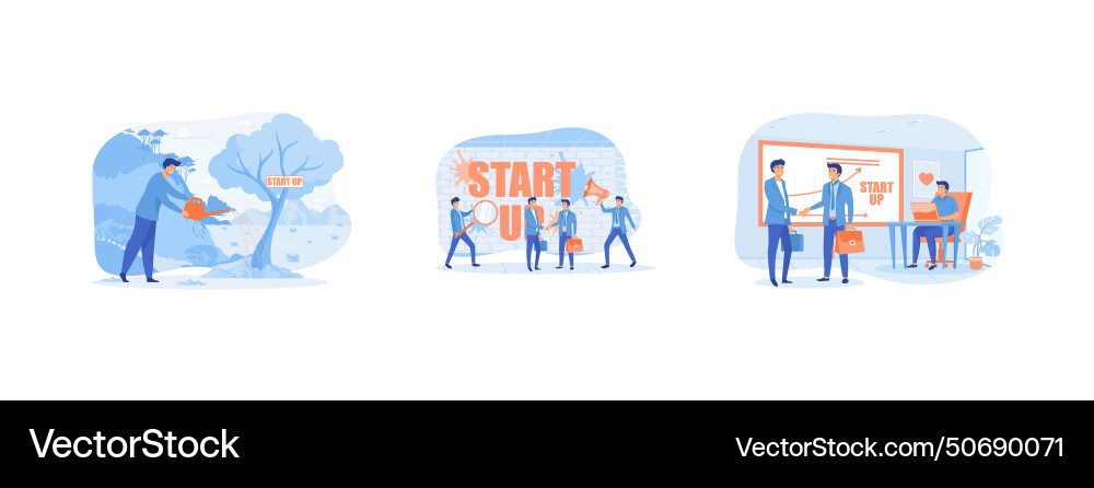Business startup search money contracting Vector Image